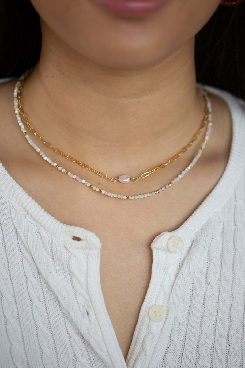Elements Pearl Gold Necklace